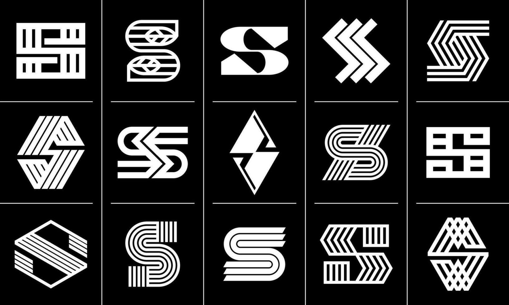 Modern Flat Line Initial S Letter Logo Design Bundle 34347482 Vector Art At Vecteezy