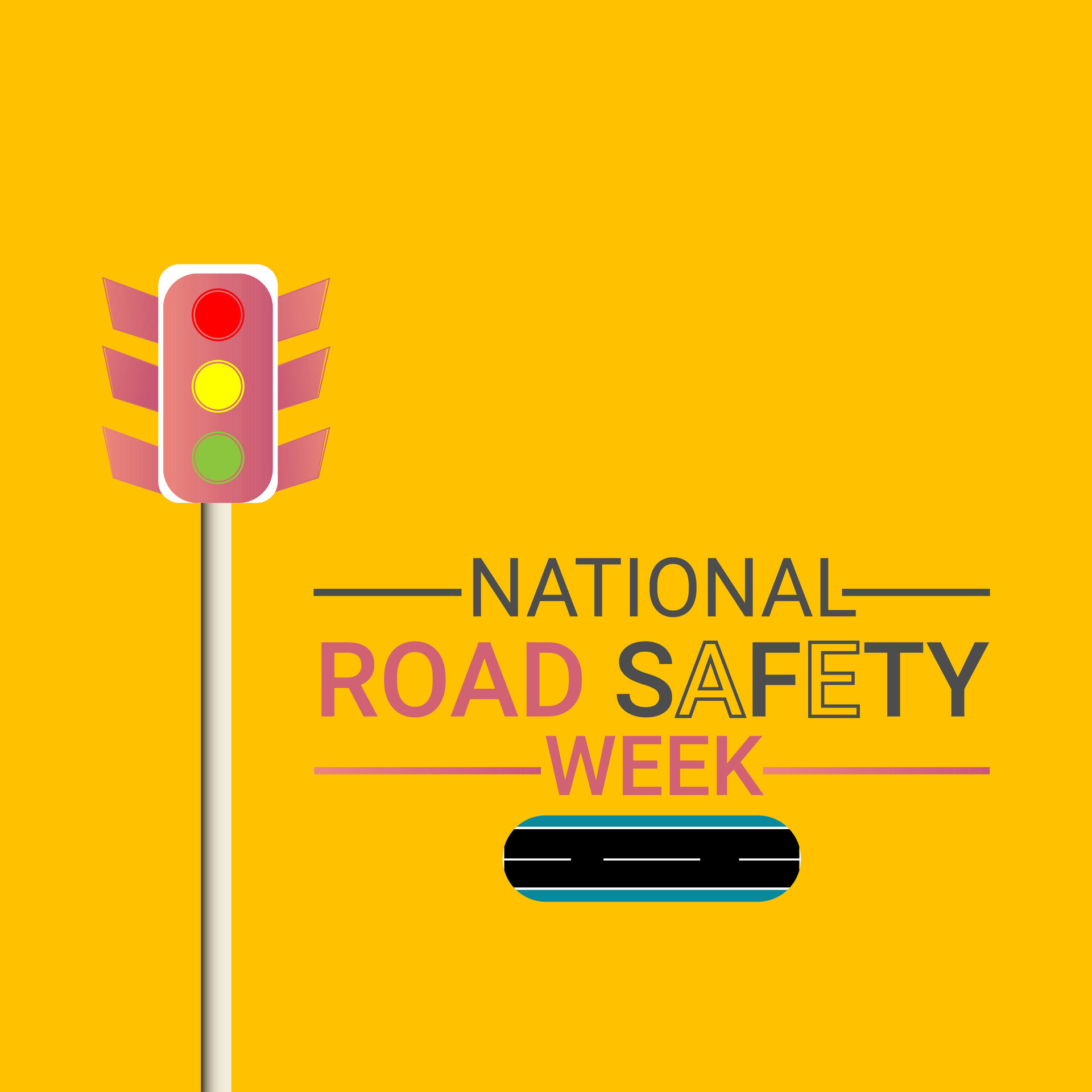 Vector Art Illustration On The Theme Of National Road Safety Week