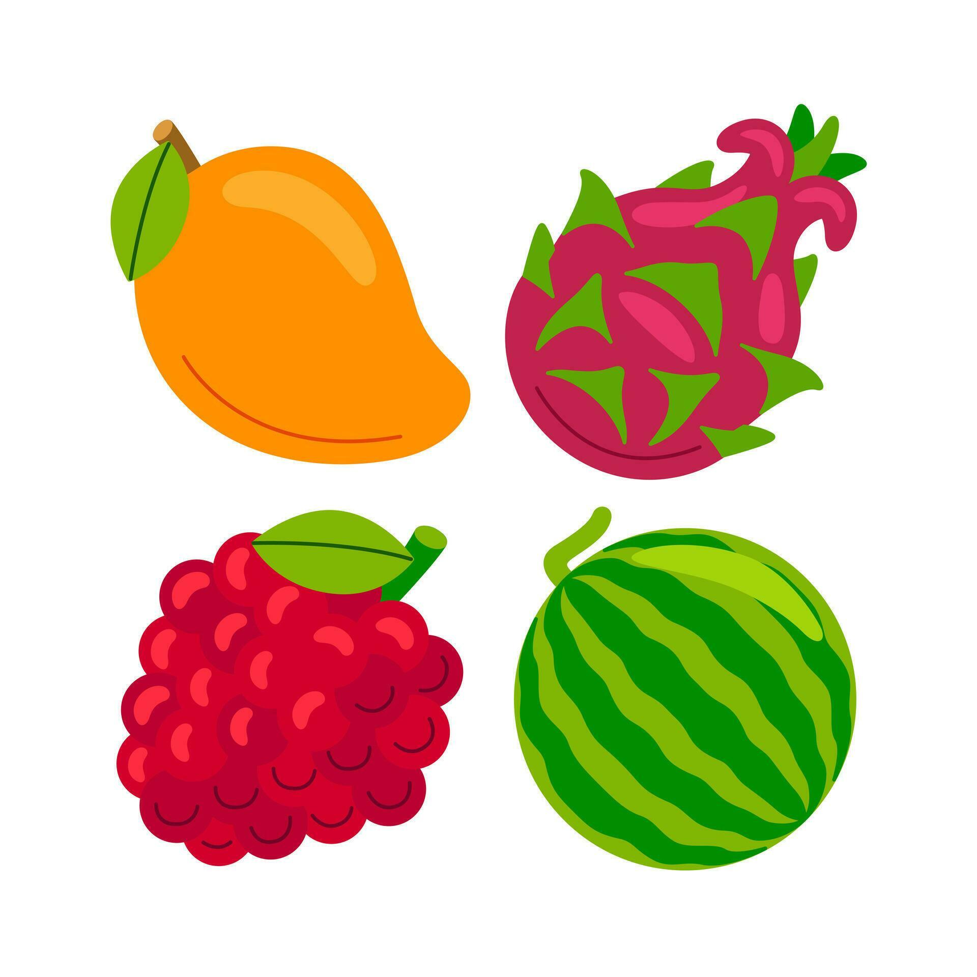 fruit objects vector illustrations set 34367400 Vector Art at Vecteezy