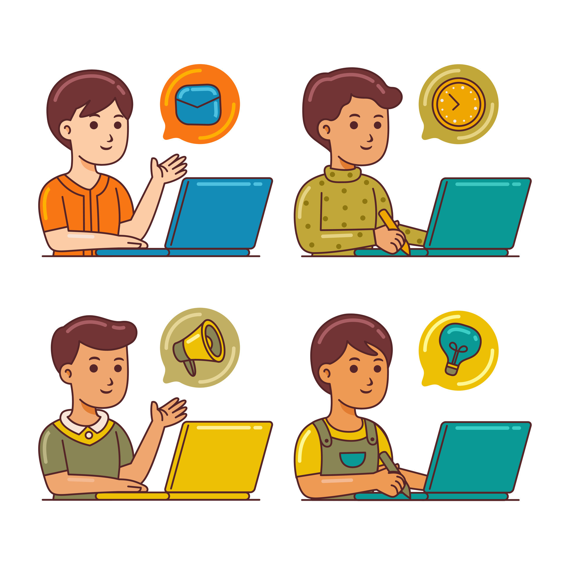 young man working vector illustration 34367737 Vector Art at Vecteezy young man working vector illustration 34367737 Vector Art at Vecteezy