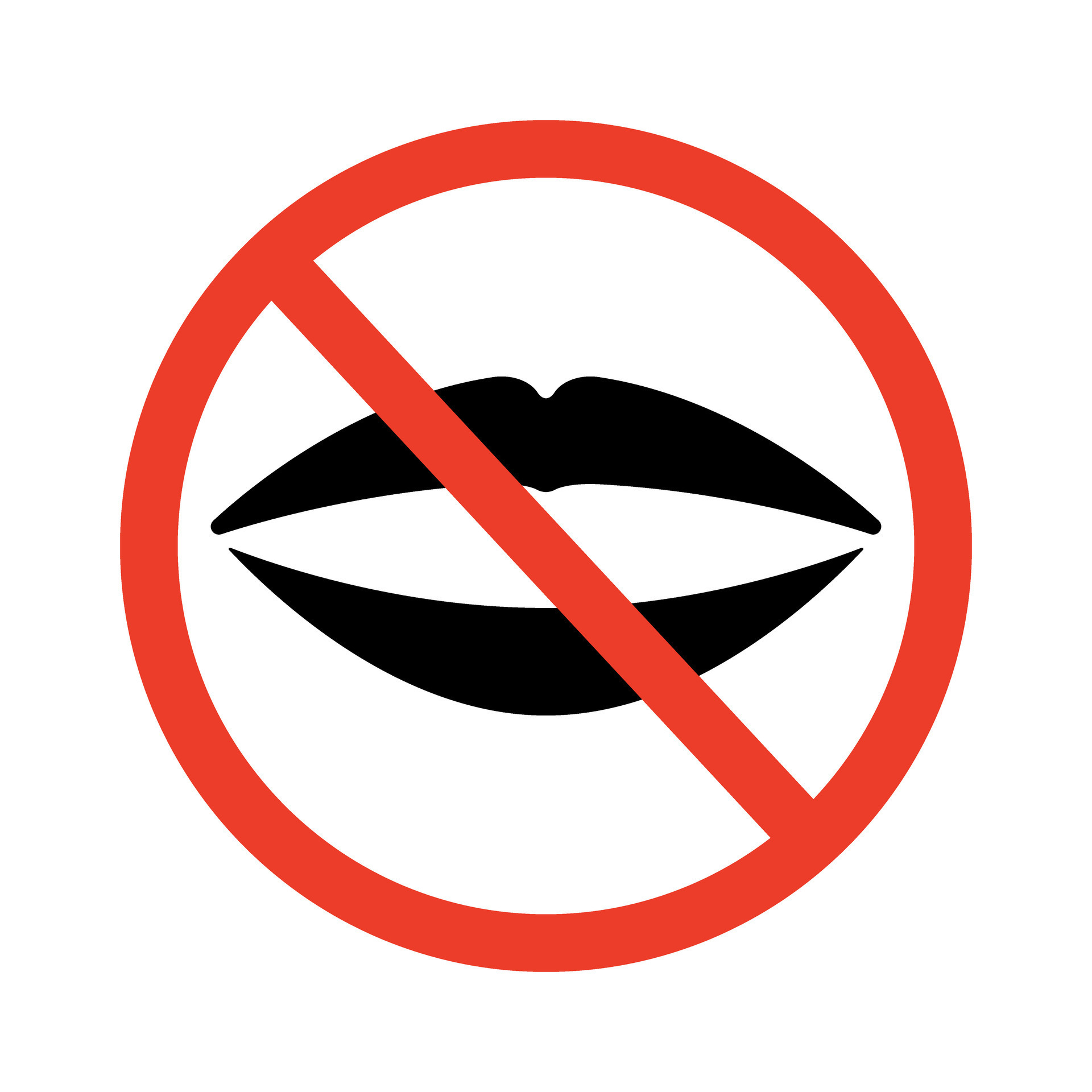 Prohibited talk sign. Mouth and prohibition sign. Vector. 34370973 ...