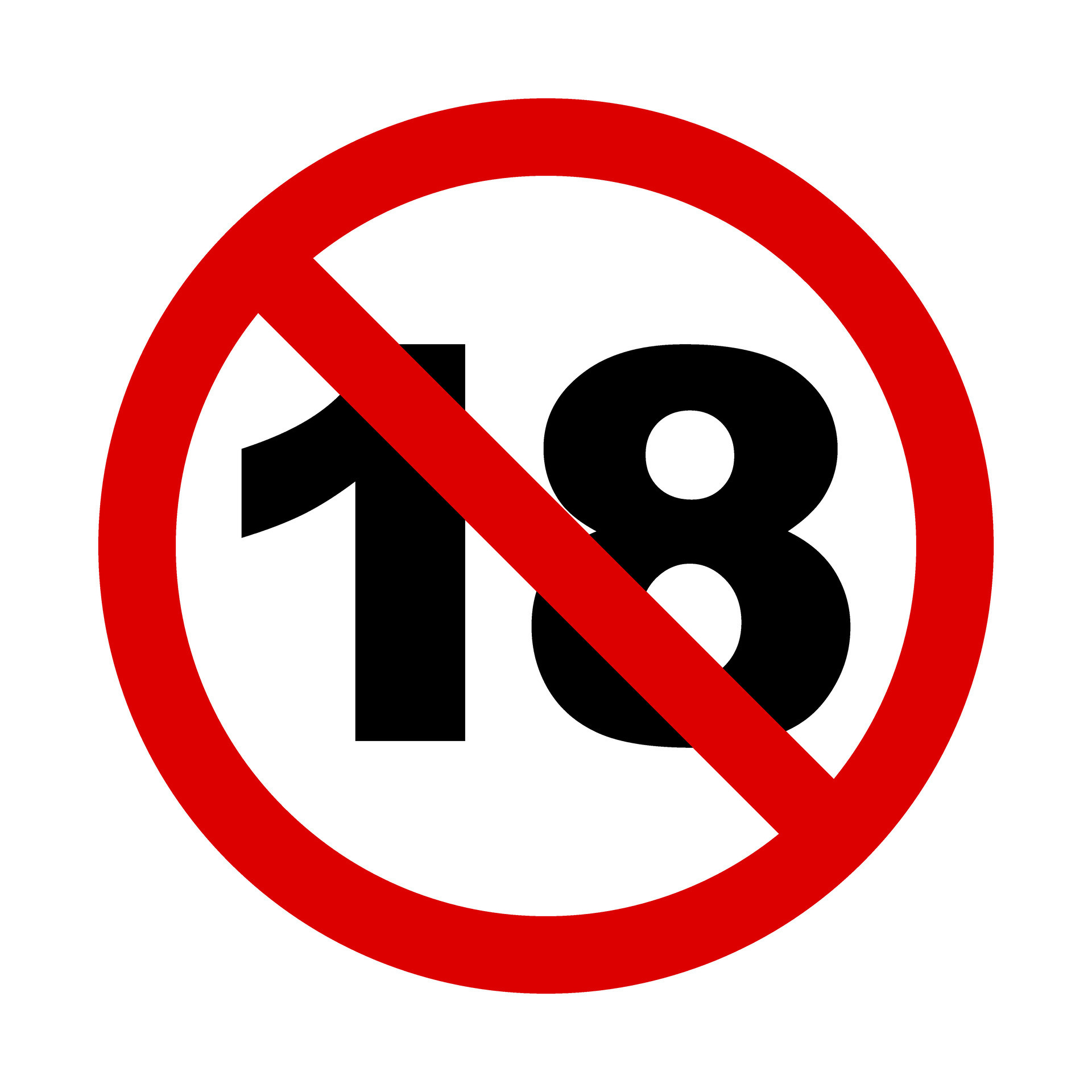 Prohibited under 18 years old icon. Age Restricted Content. Vector ...