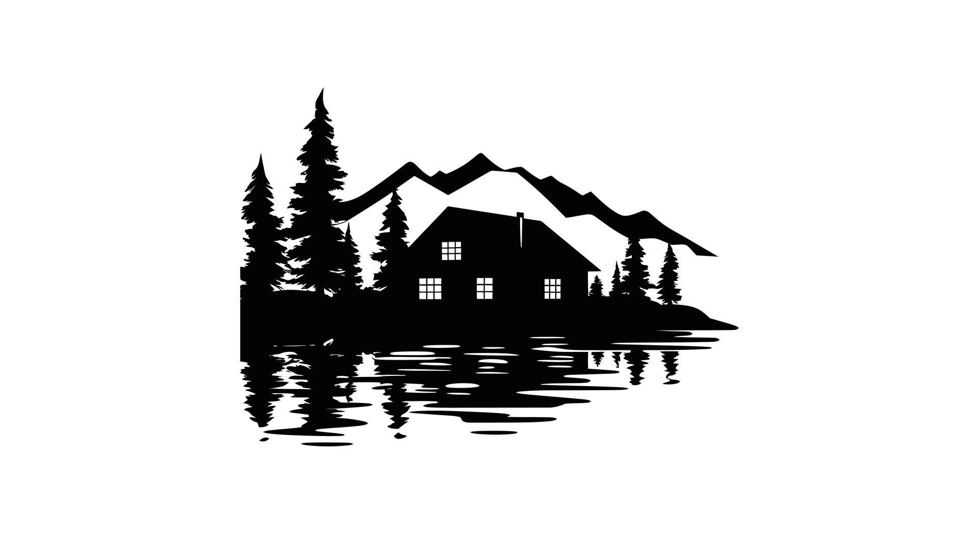 Charming Cabin by the Lake Vector Art 34372663 Vector Art at Vecteezy