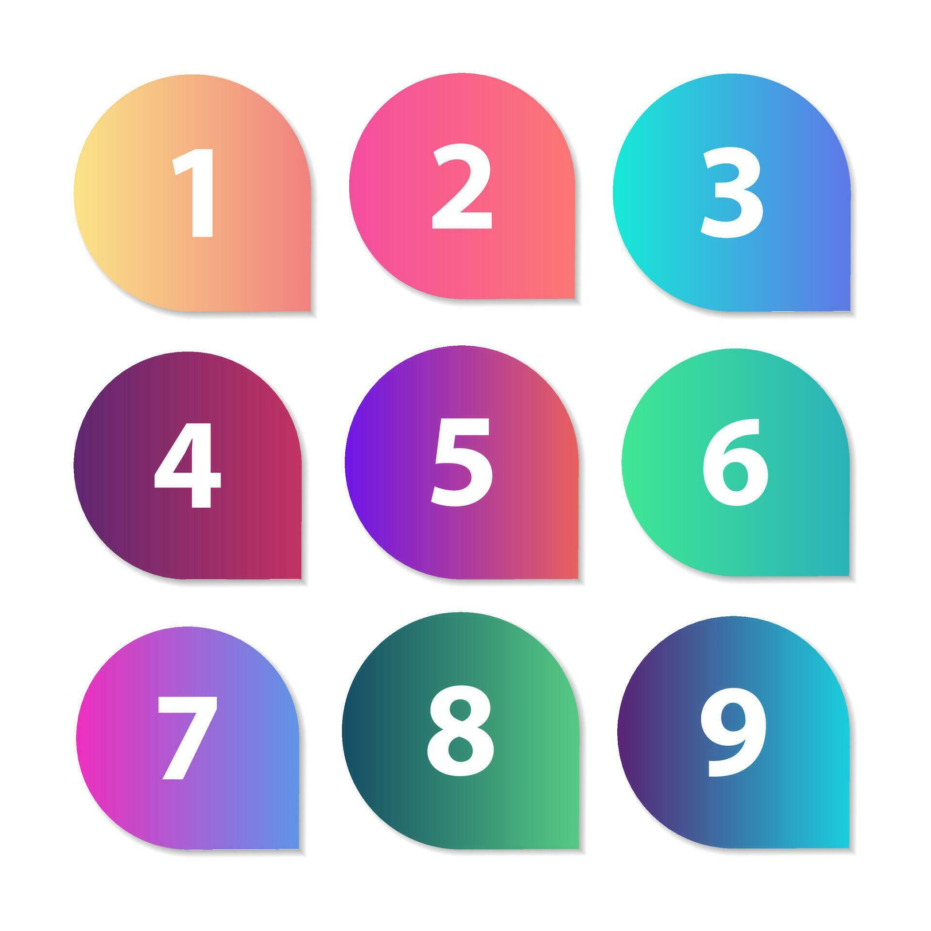 Arrow bullet point triangle flags set on white background. Colorful ...