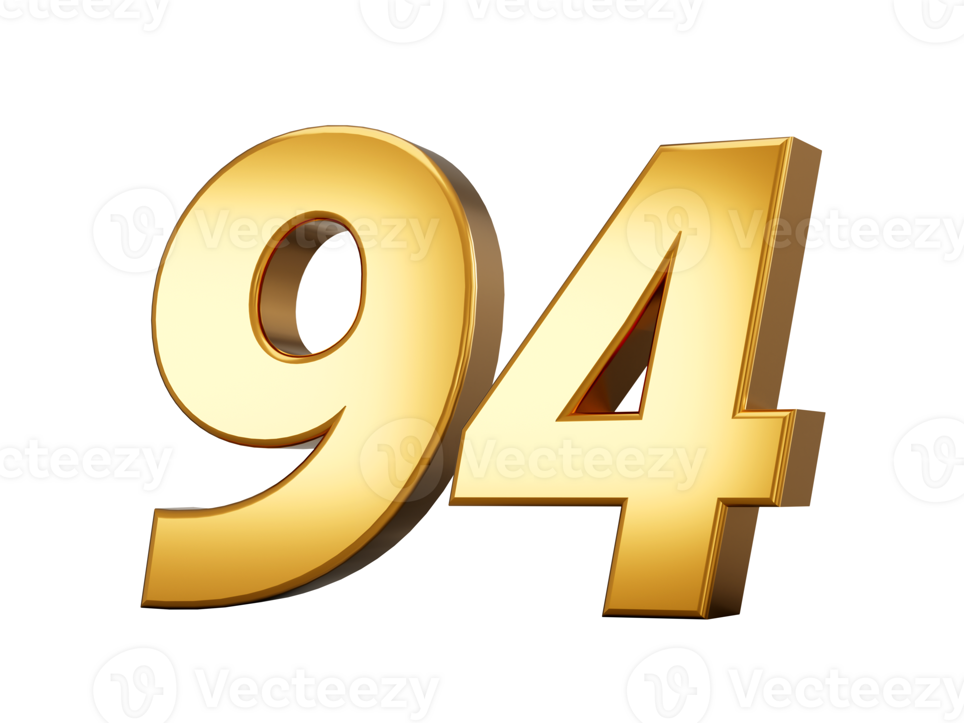 3d Shiny Gold Number 94, Ninety Four 3d Gold Number , 3d illustration 34374246 PNG
