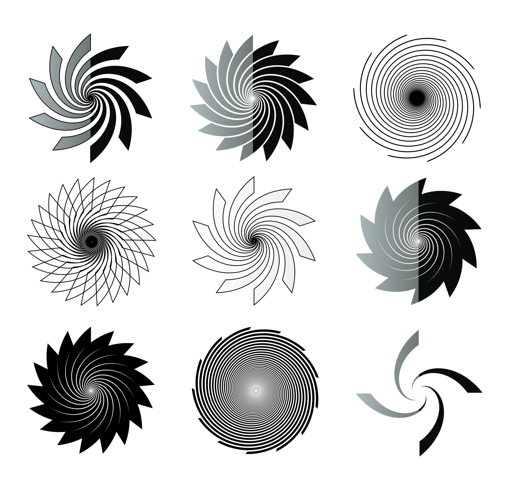 Vortex shapes illustration set 34374692 PNG