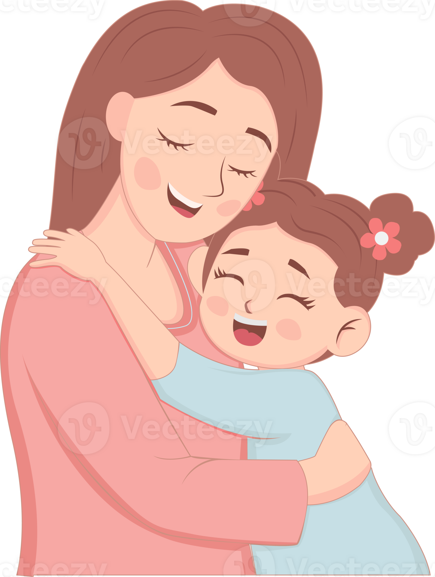 Mother Hugging Daughter 34378256 Png