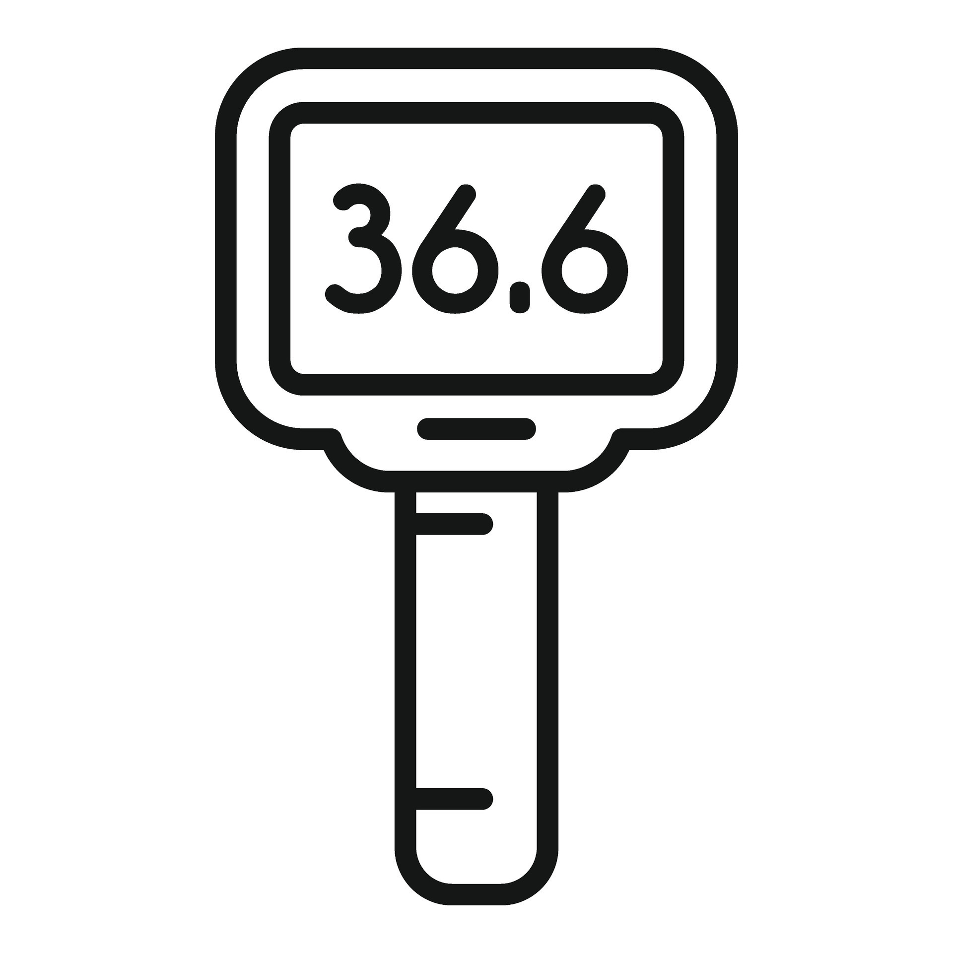 Normal Body Temperature Scan Icon Outline Vector Check Gun Device