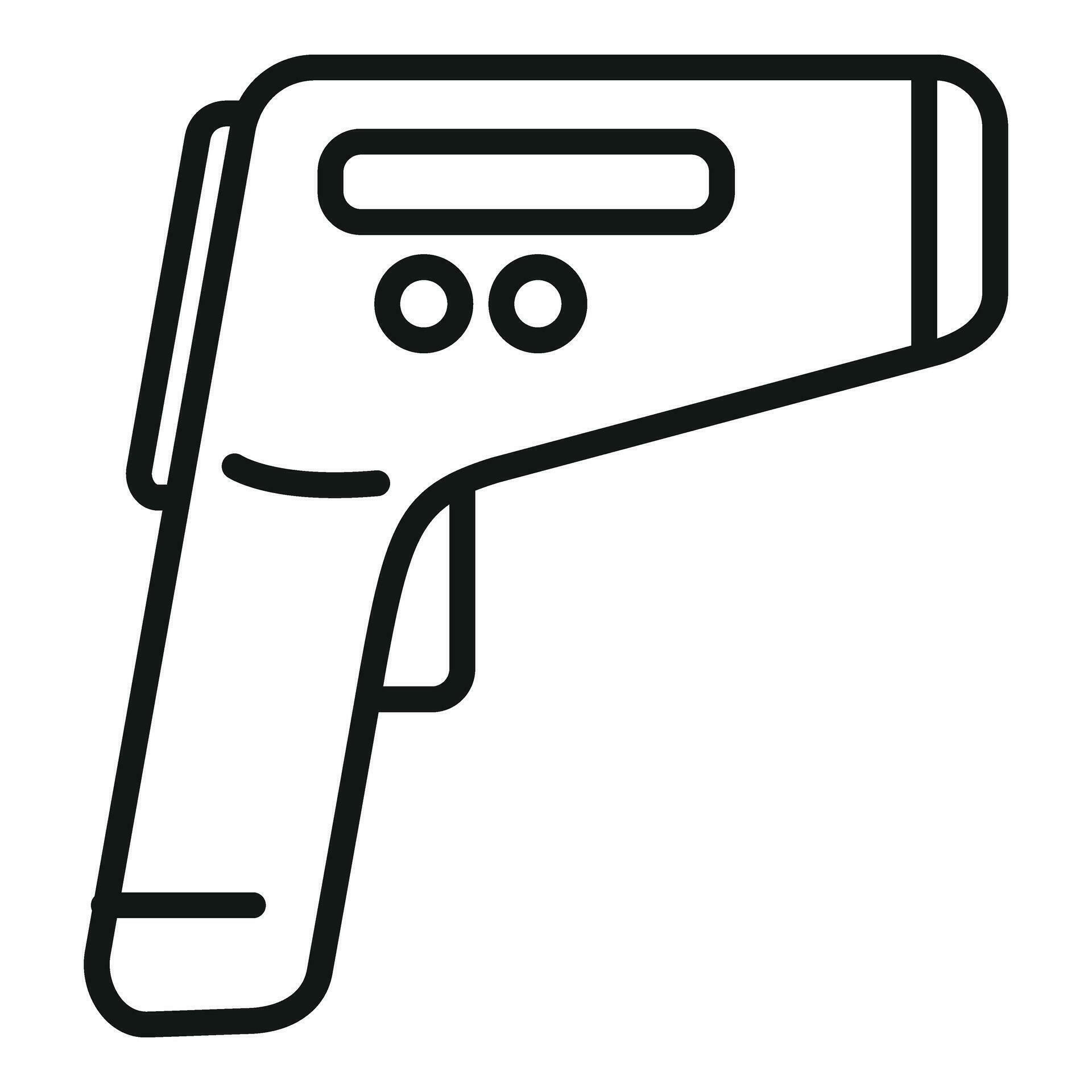 School Laser Thermometer Icon Outline Vector Scan Check Temperature