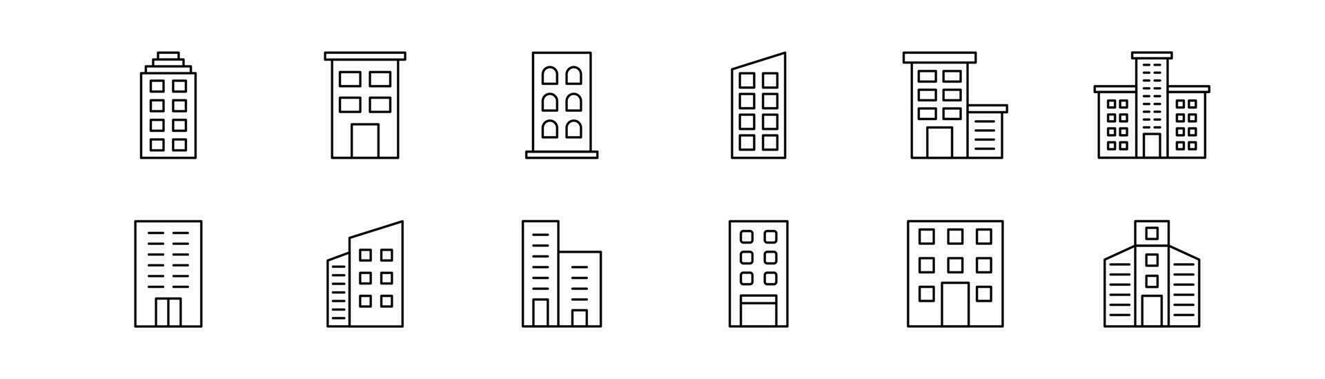 Building line icon. Building icon set. Real estate icon illustration ...