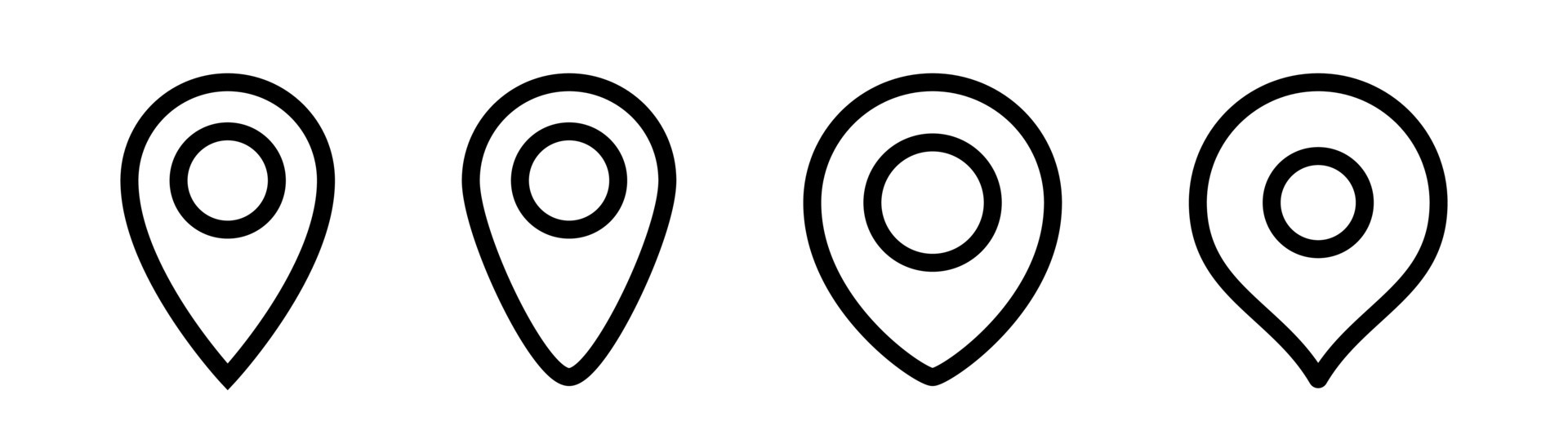 Map pointer icon in line. Location pin icon. Map pointer sign. Outline position marker ...