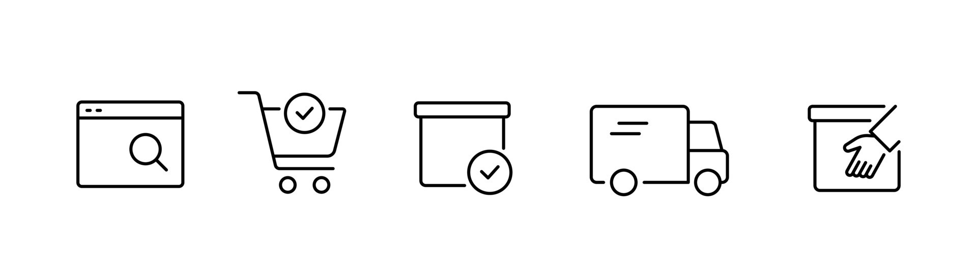 Order delivery status icon in line. Shipping status in line. Delivery ...