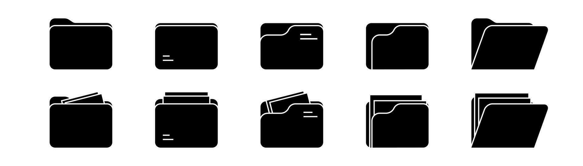 Black folder icon. Computer document. File icon in folder. Open folder ... Black folder icon. Computer document. File icon in folder. Open folder ...