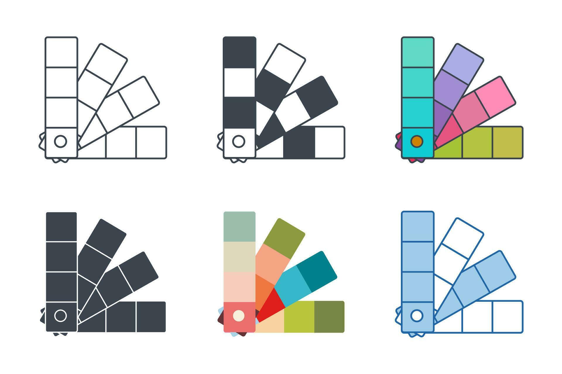 Color palette icon collection with different styles. color chart icon ...