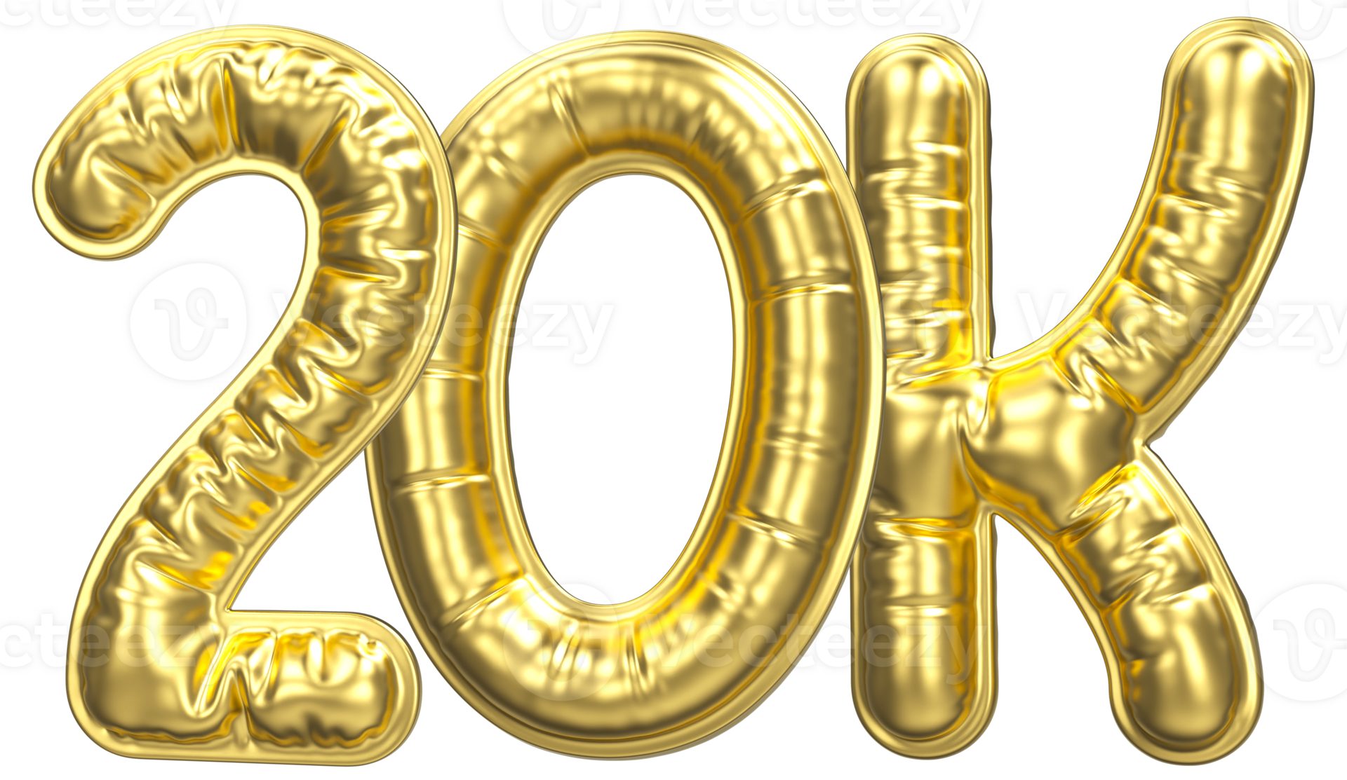 Balloon Follow Number 20k Gold 3D Render 34383587 PNG