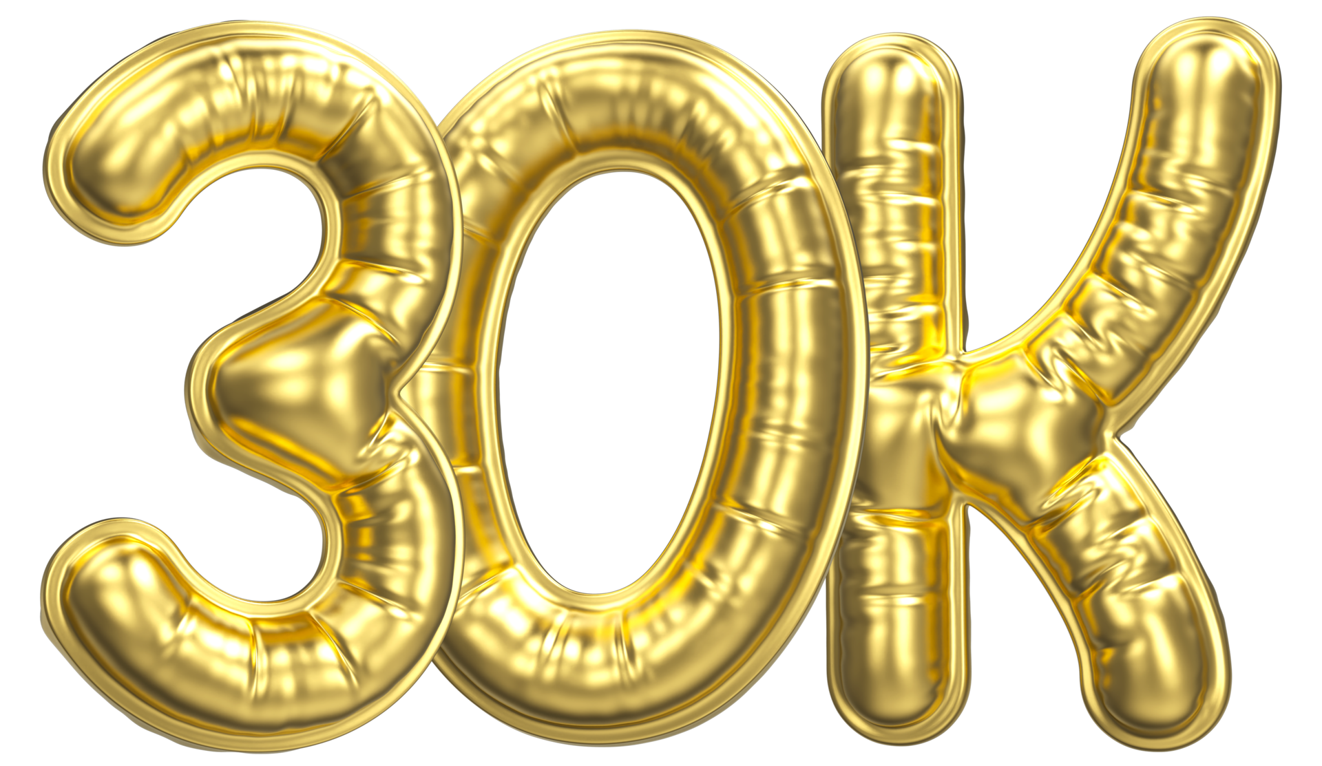 Balloon Follow Number 30k Gold 3D Render 34383606 PNG