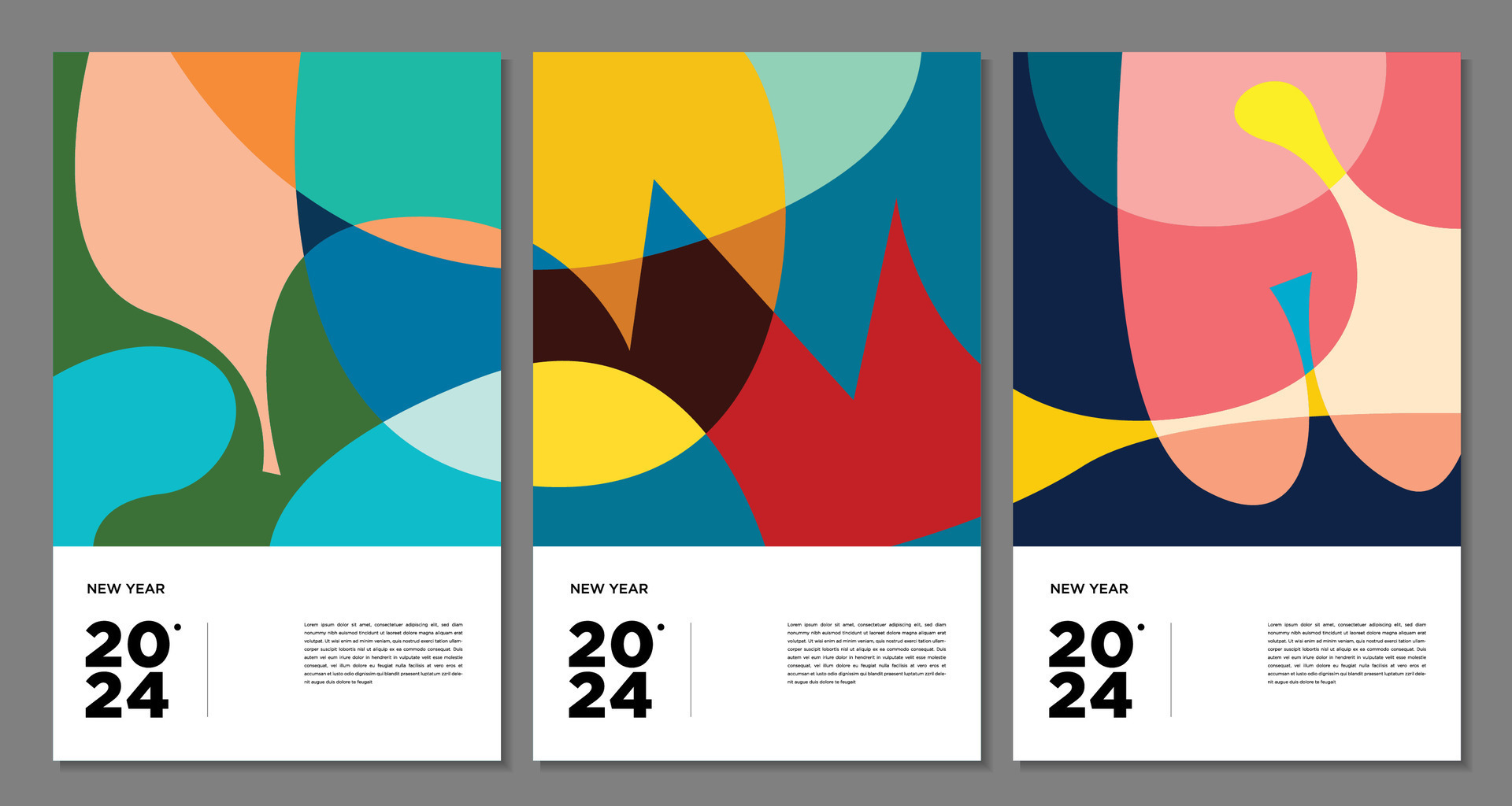 New Year 2024 Colorful Abstract Geometric and Fluid for Poster and ...