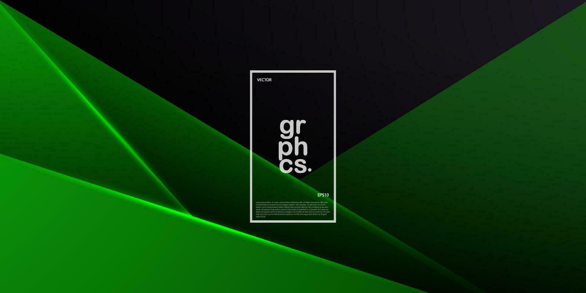 Abstract dark green background with triangle overlap shapes. Colorful green design with lights ...