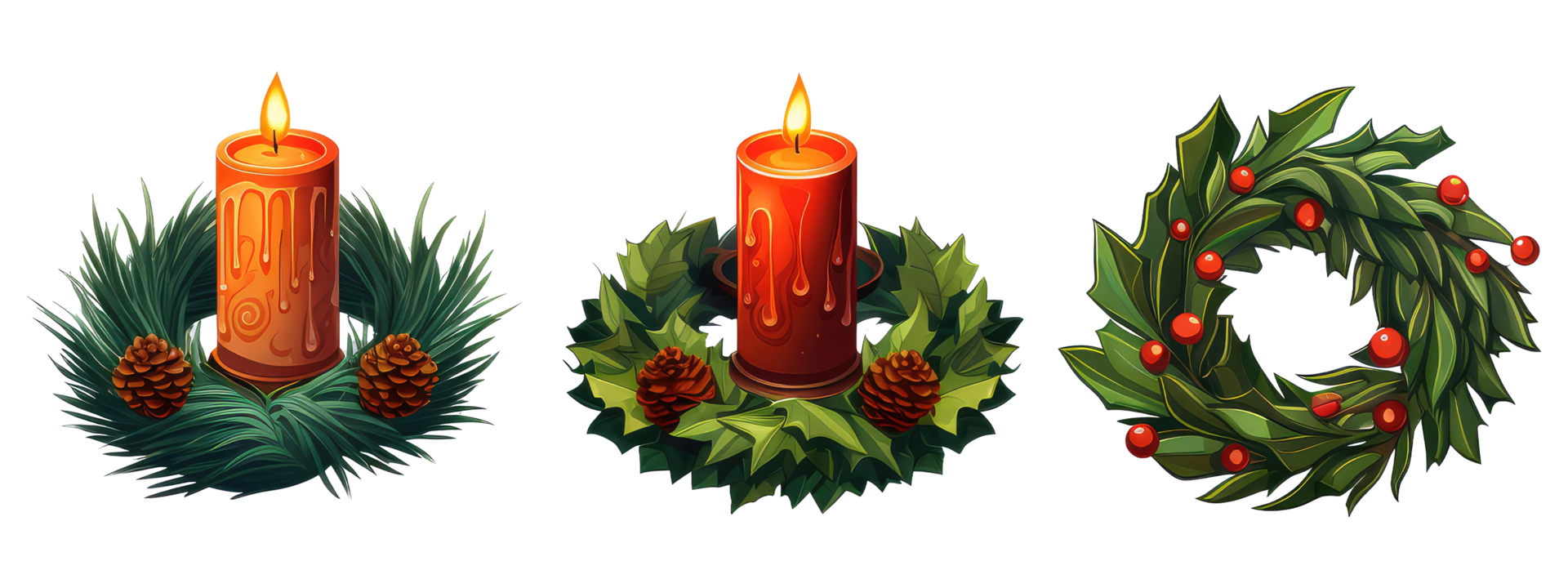 Christmas T Candles Beautiful Bright Color Ai Generated 34383979 Png