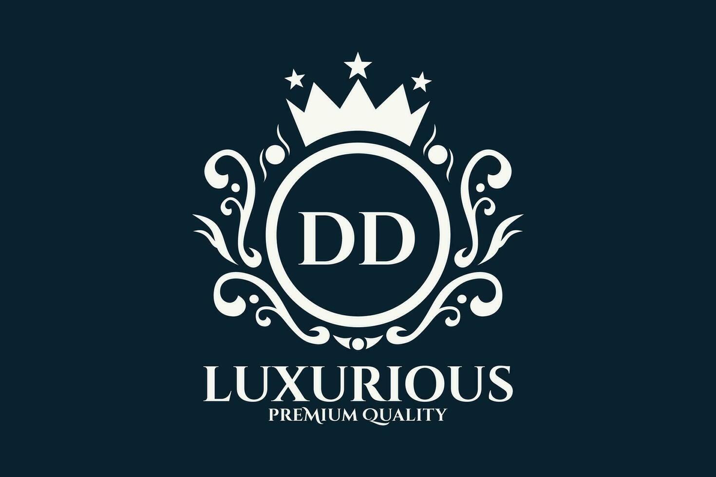 Initial Letter DD Royal Luxury Logo template in vector art for luxurious branding vector ...