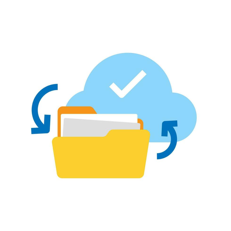 Auto backup file to cloud storage concept illustration flat design vector eps10. simple, modern ...