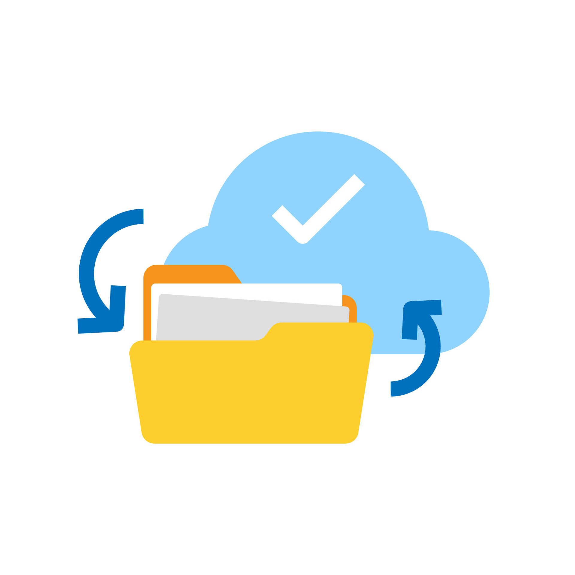 Auto Backup File To Cloud Storage Concept Illustration Flat Design Vector Eps10 Simple Modern
