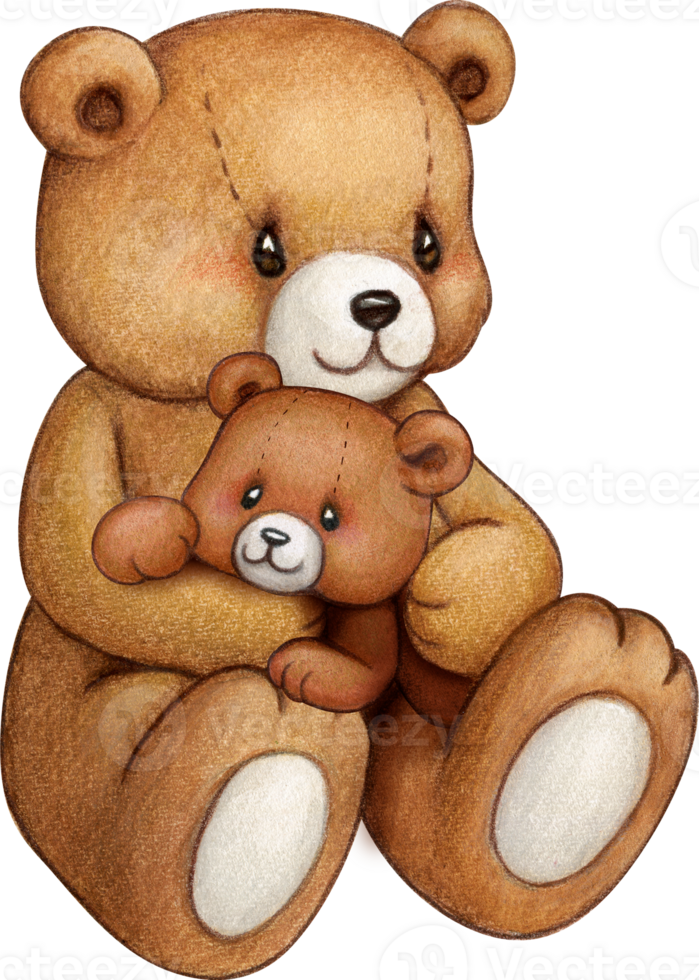 Watercolor Cute Teddy Bears Hand Drawn 34413020 Png