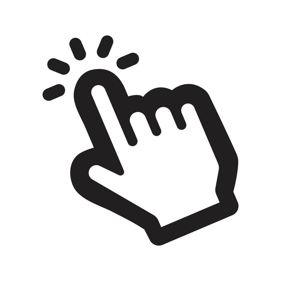 Modern click button with computer mouse cursor web vector click here button with hand pointer ...