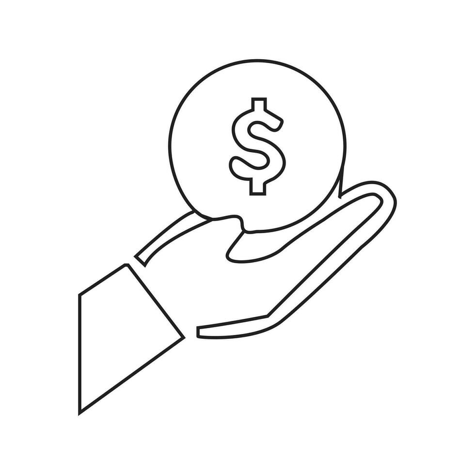 Financial management icon in line art Vector 34414519 Vector Art at ...