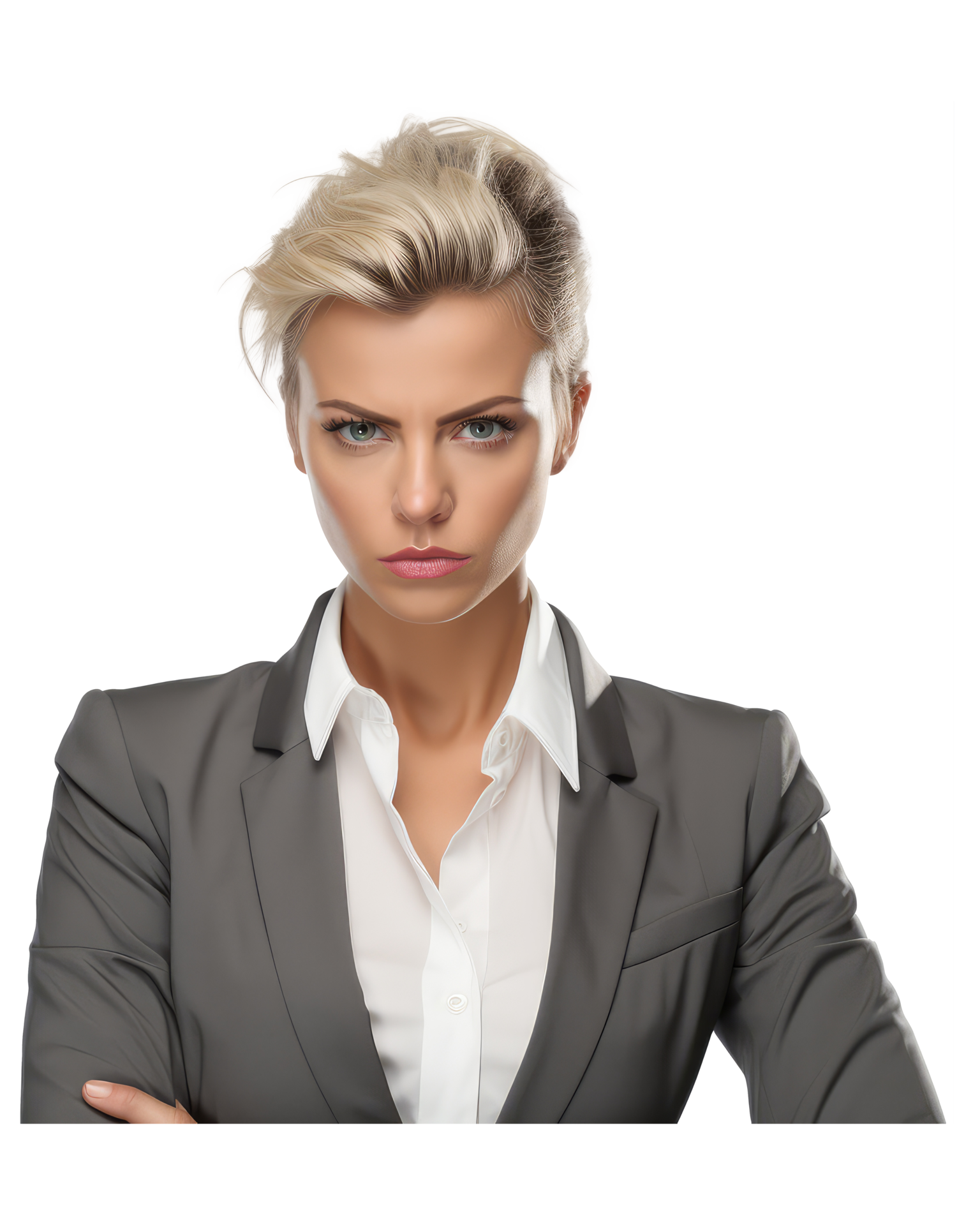 angry lady in business suit . AI Generated 34415062 PNG