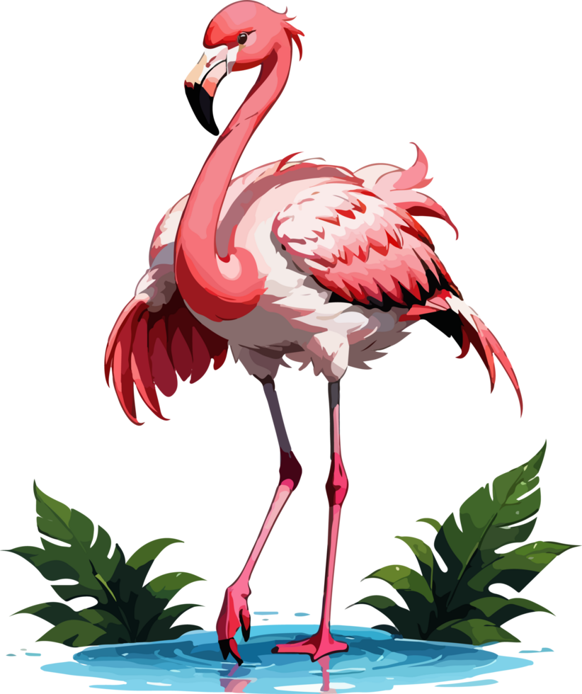 Exotic Flamingo Bird Character Ai Generative 34448537 Png
