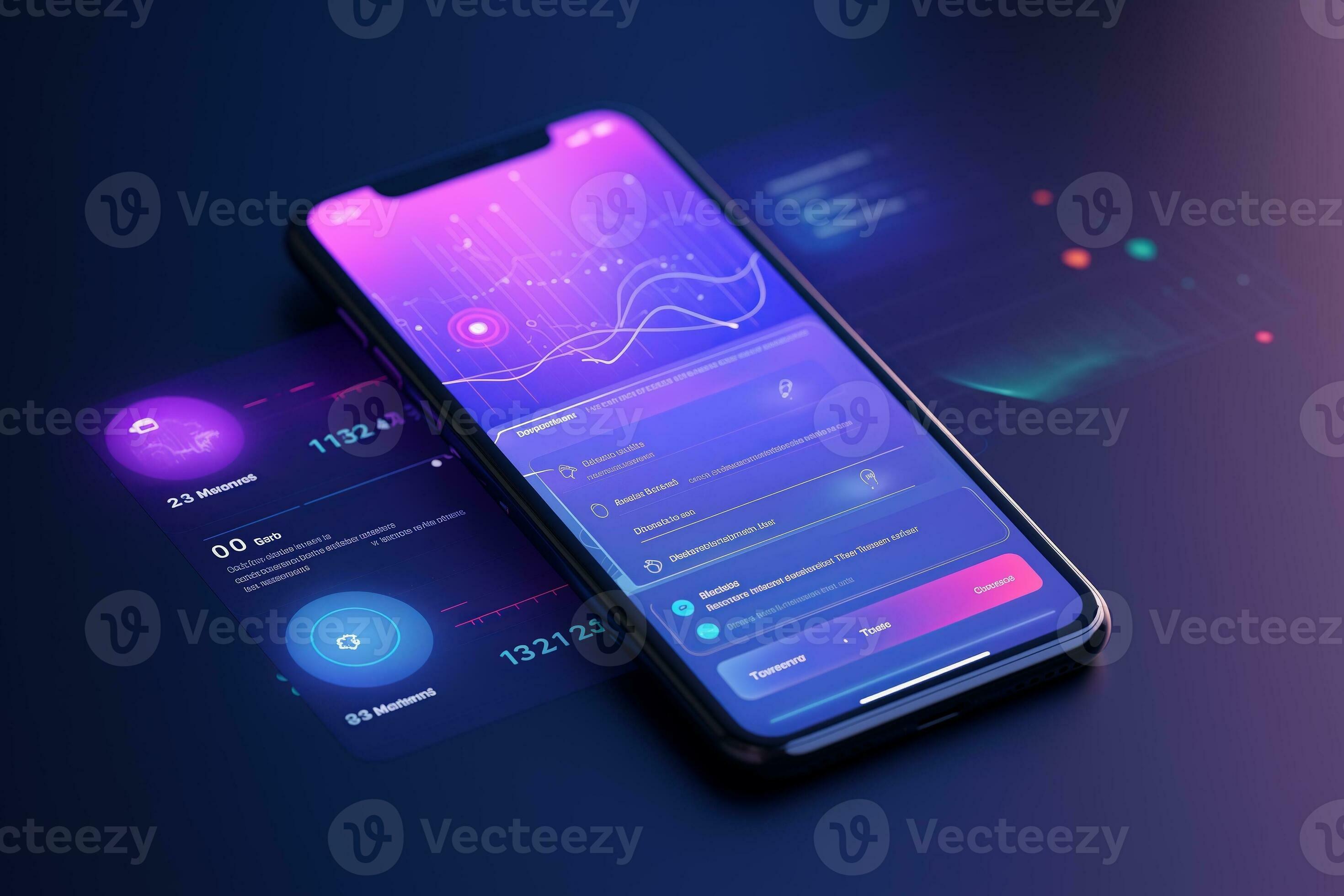 Mobile app, Software Development Concept with Futuristic UI and ...