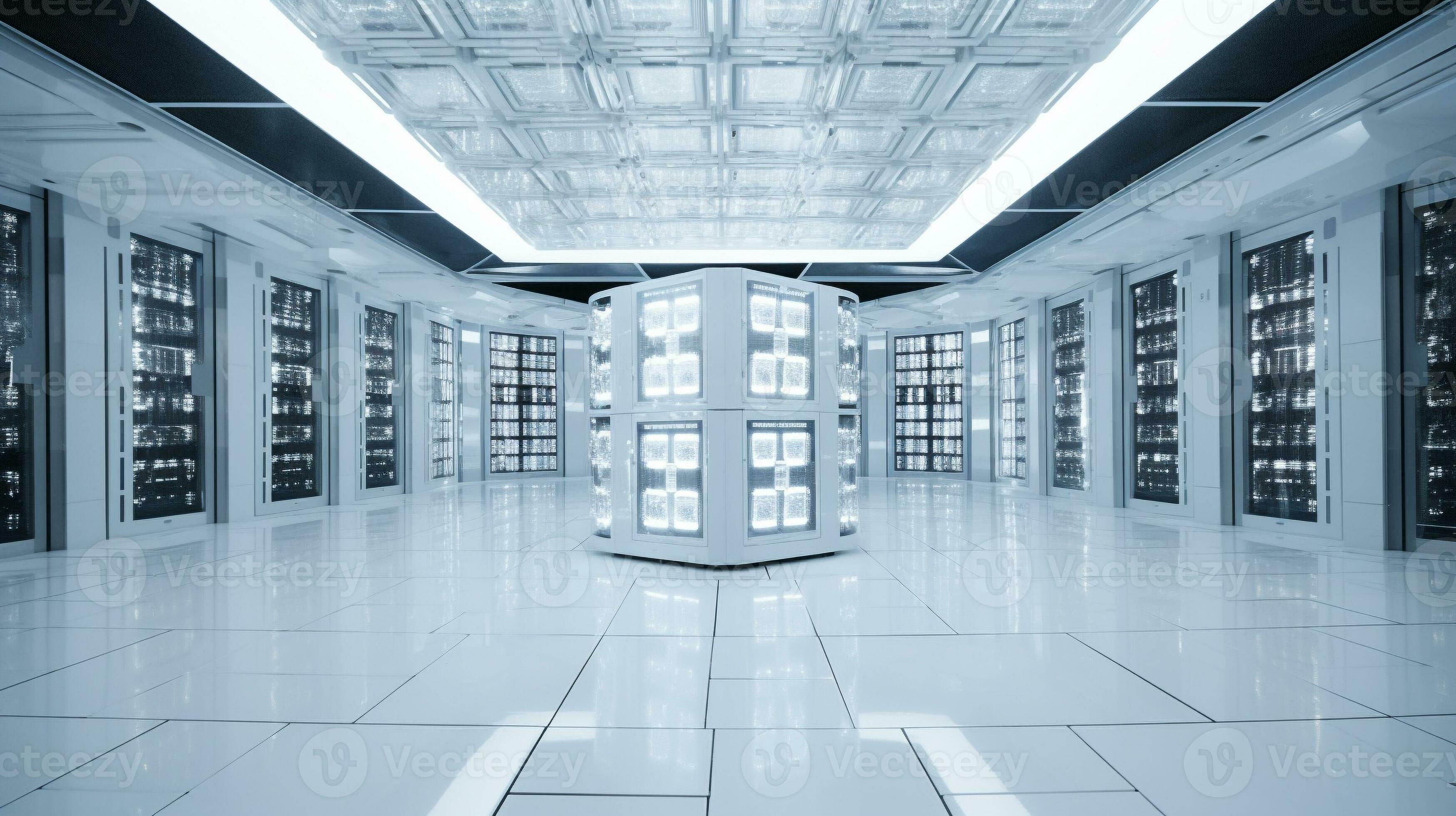database server room. super computer stores big data digital ...