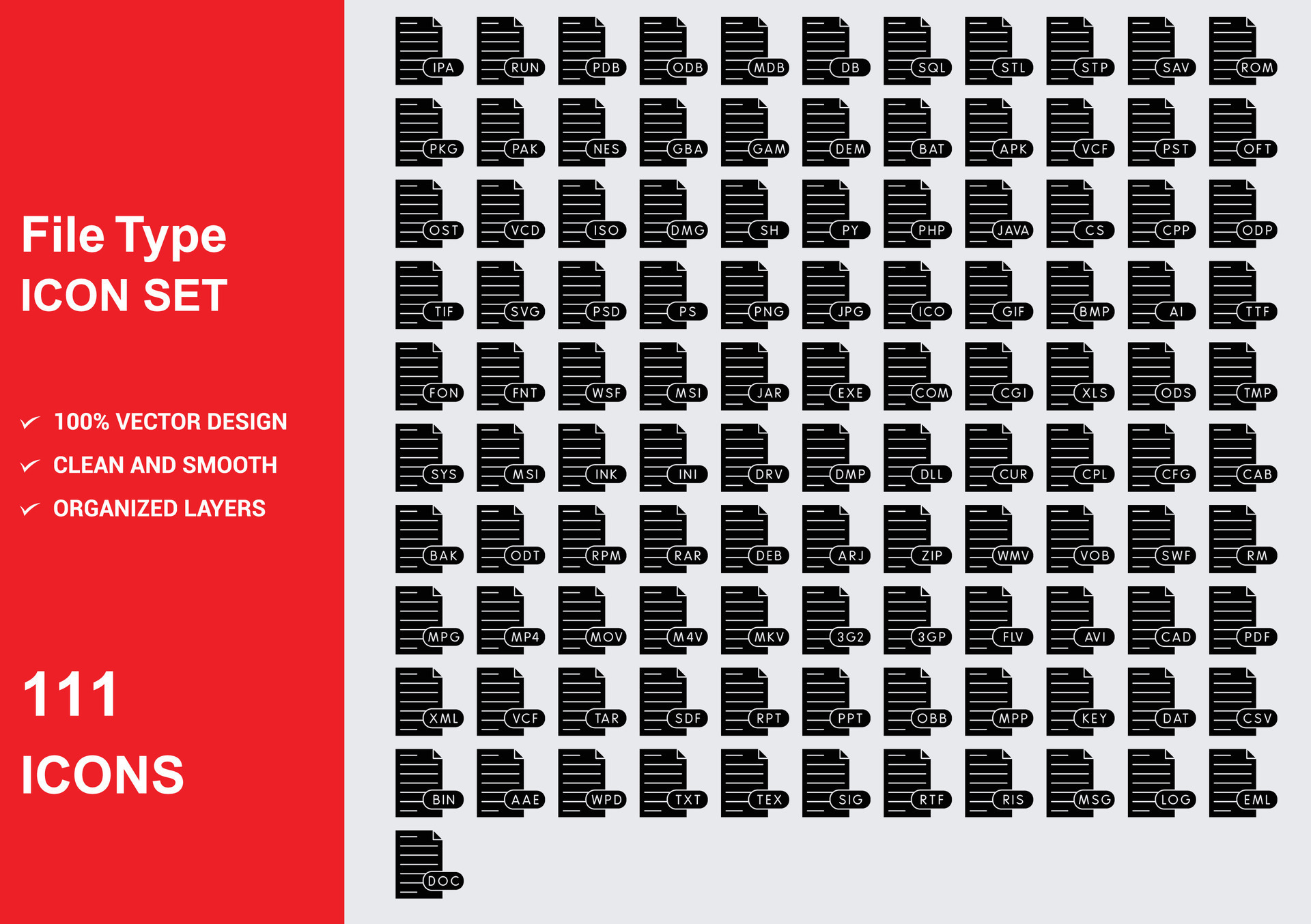 File type icon set 34457734 Vector Art at Vecteezy