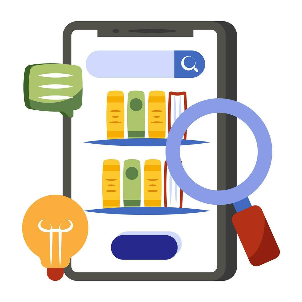 Conceptual flat design icon of mobile library 34457828 Vector Art at ...