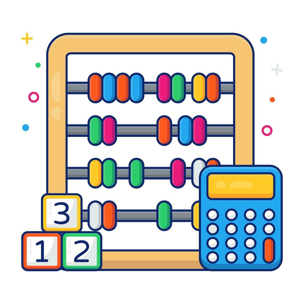 A frame of counting beads with cruncher, icon of calculation 34457937 ...