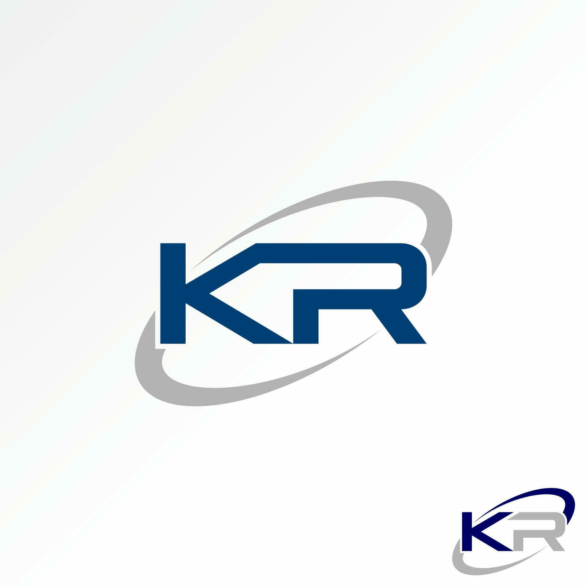 Logo design graphic concept creative abstract premium stock vector unique initial KR sans serif ...