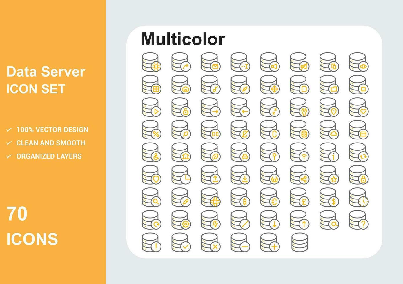 data server lineal color 34458035 Vector Art at Vecteezy