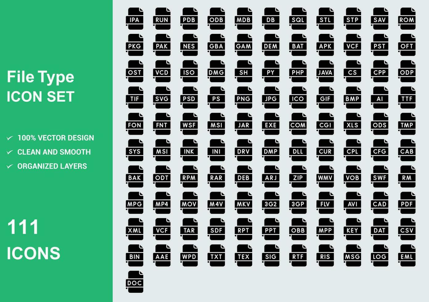 File type icon set 34458369 Vector Art at Vecteezy