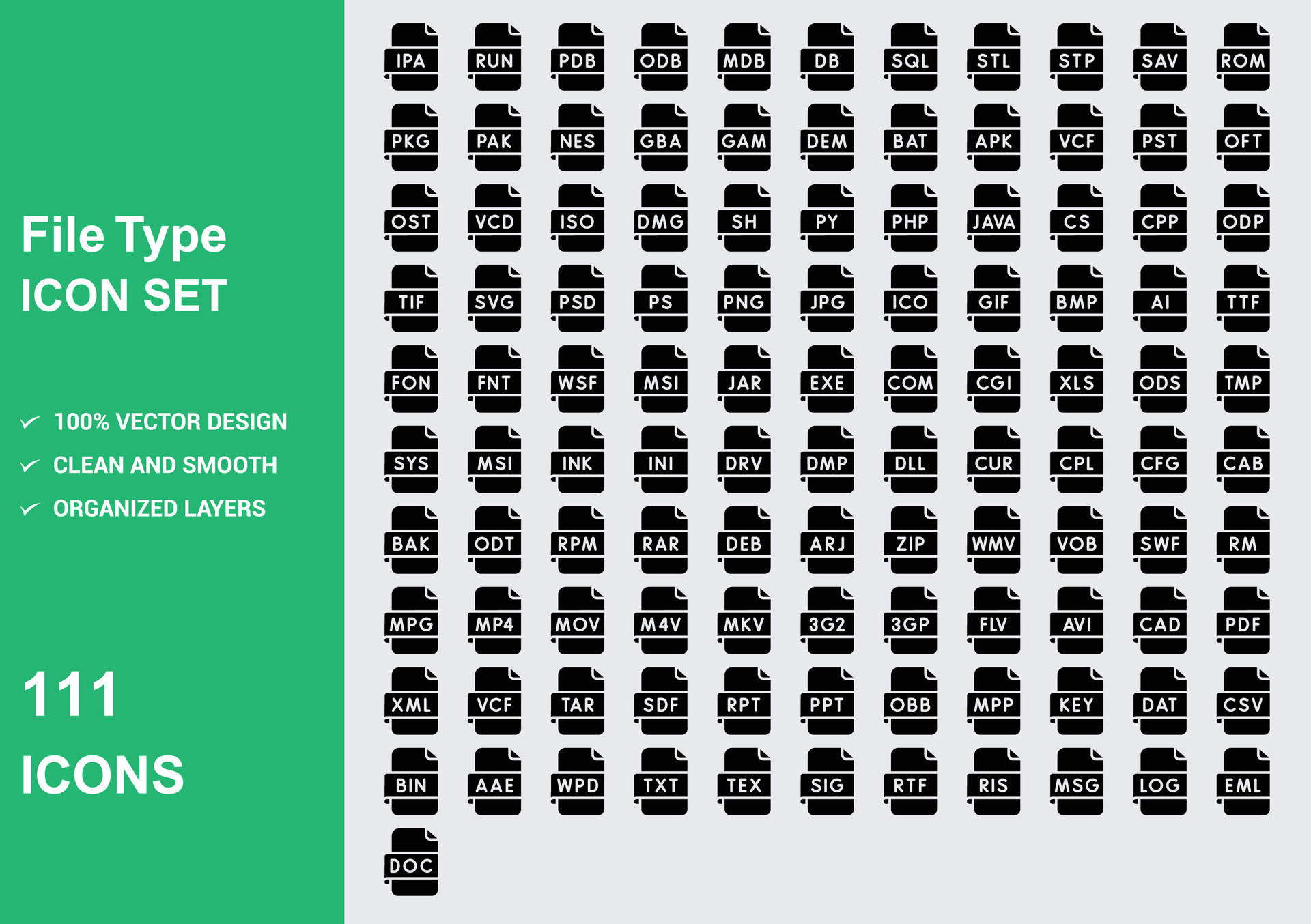 File type icon set 34458369 Vector Art at Vecteezy