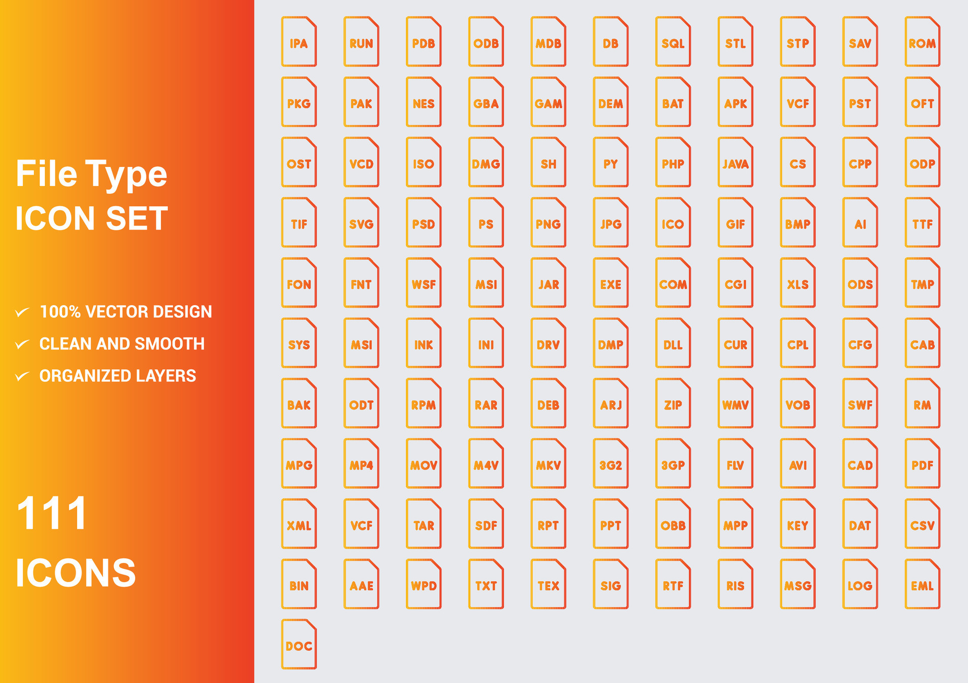 File type icon set 34458377 Vector Art at Vecteezy
