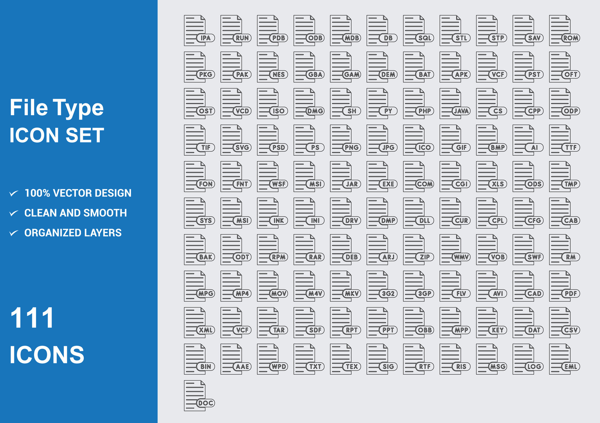 File Type Icon Set 34458382 Vector Art At Vecteezy
