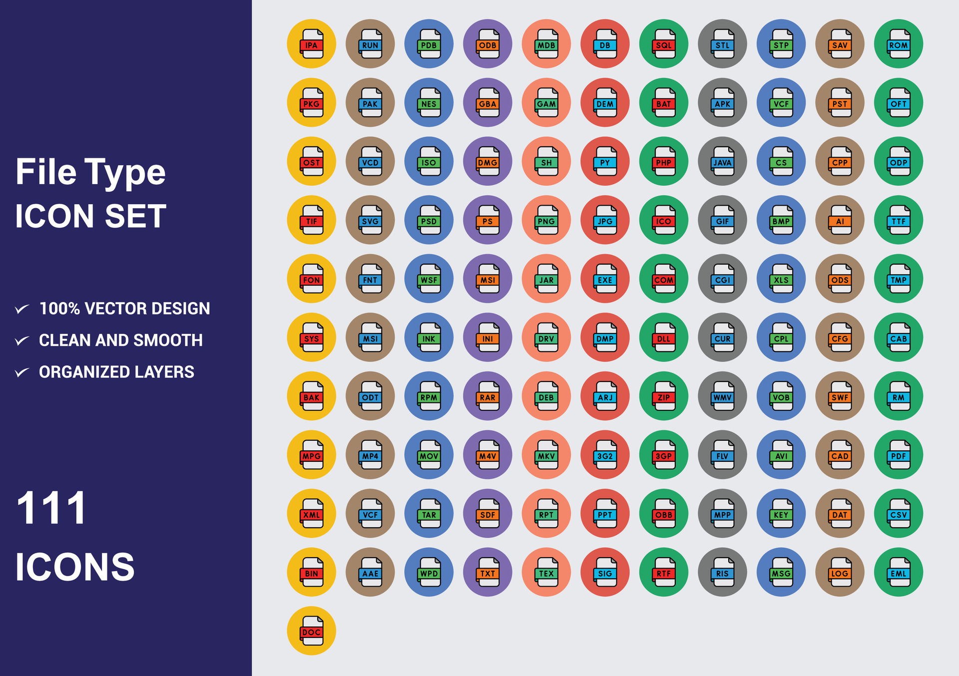 File Type Icon Set 34458393 Vector Art At Vecteezy