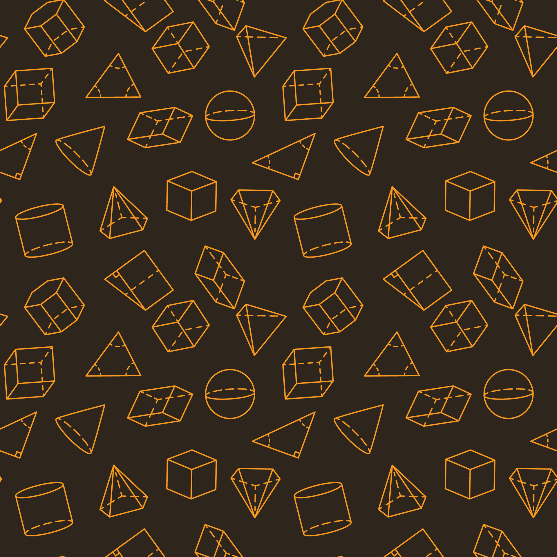 Mathematics Figures Dark Linear Seamless Pattern Geometry Science