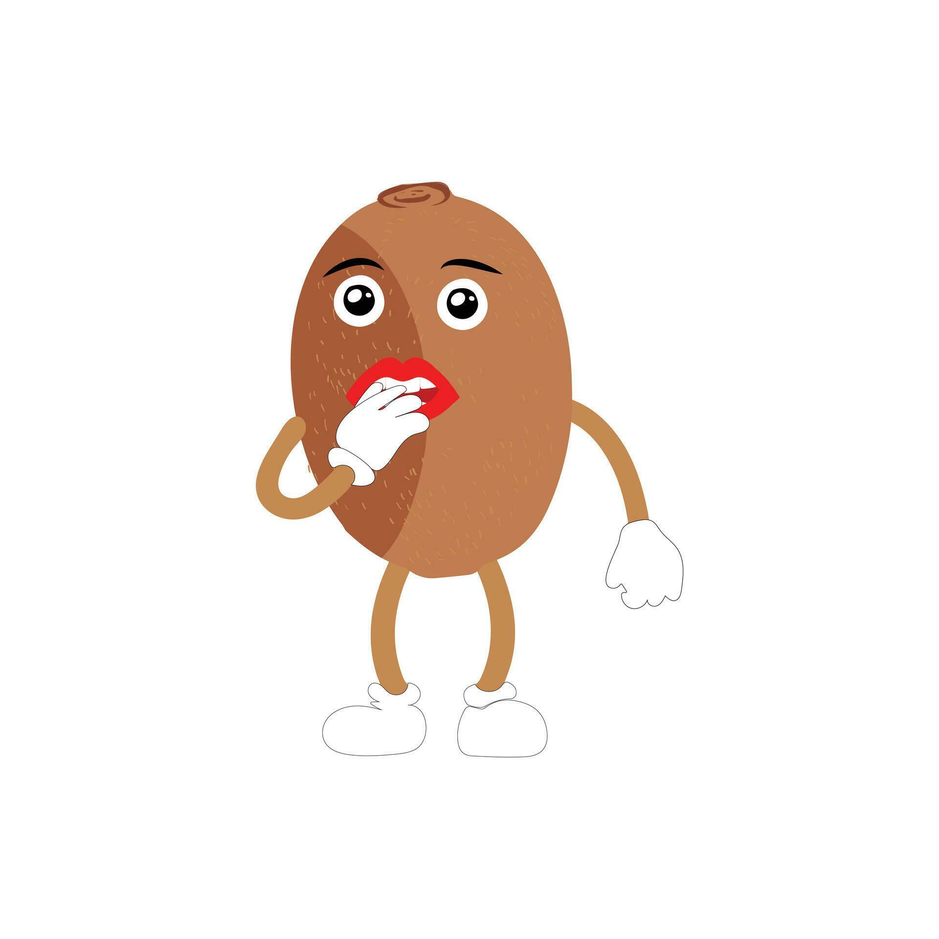 Cute Kiwi Cartoon With Happy Facial Expressions And Different Pose