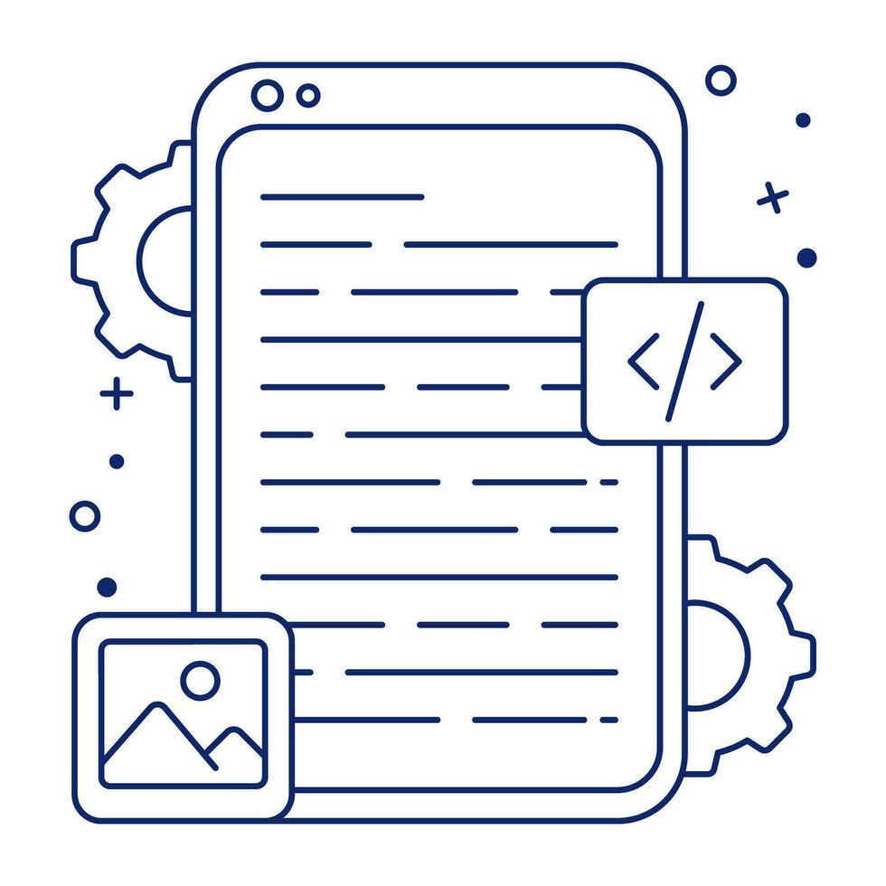 Unique design icon of mobile coding 34460965 Vector Art at Vecteezy