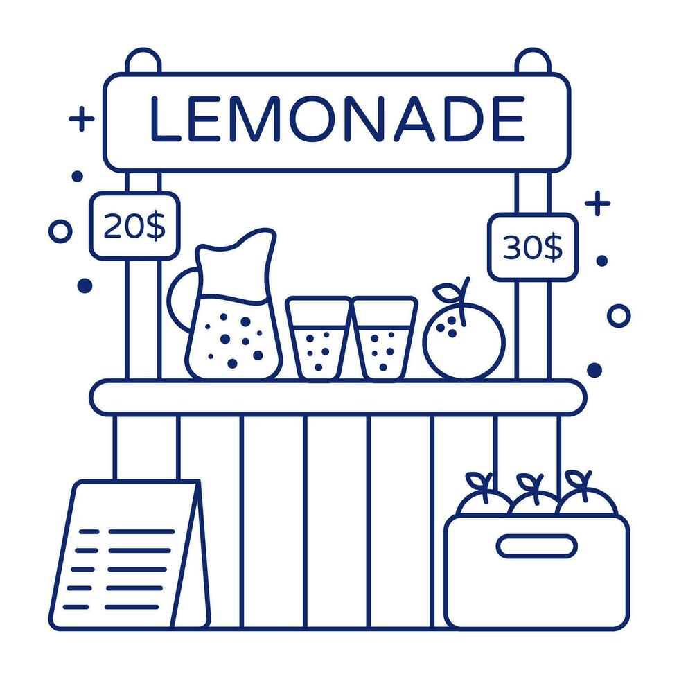 Conceptual linear design icon of lemonade stand 34461064 Vector Art at Vecteezy
