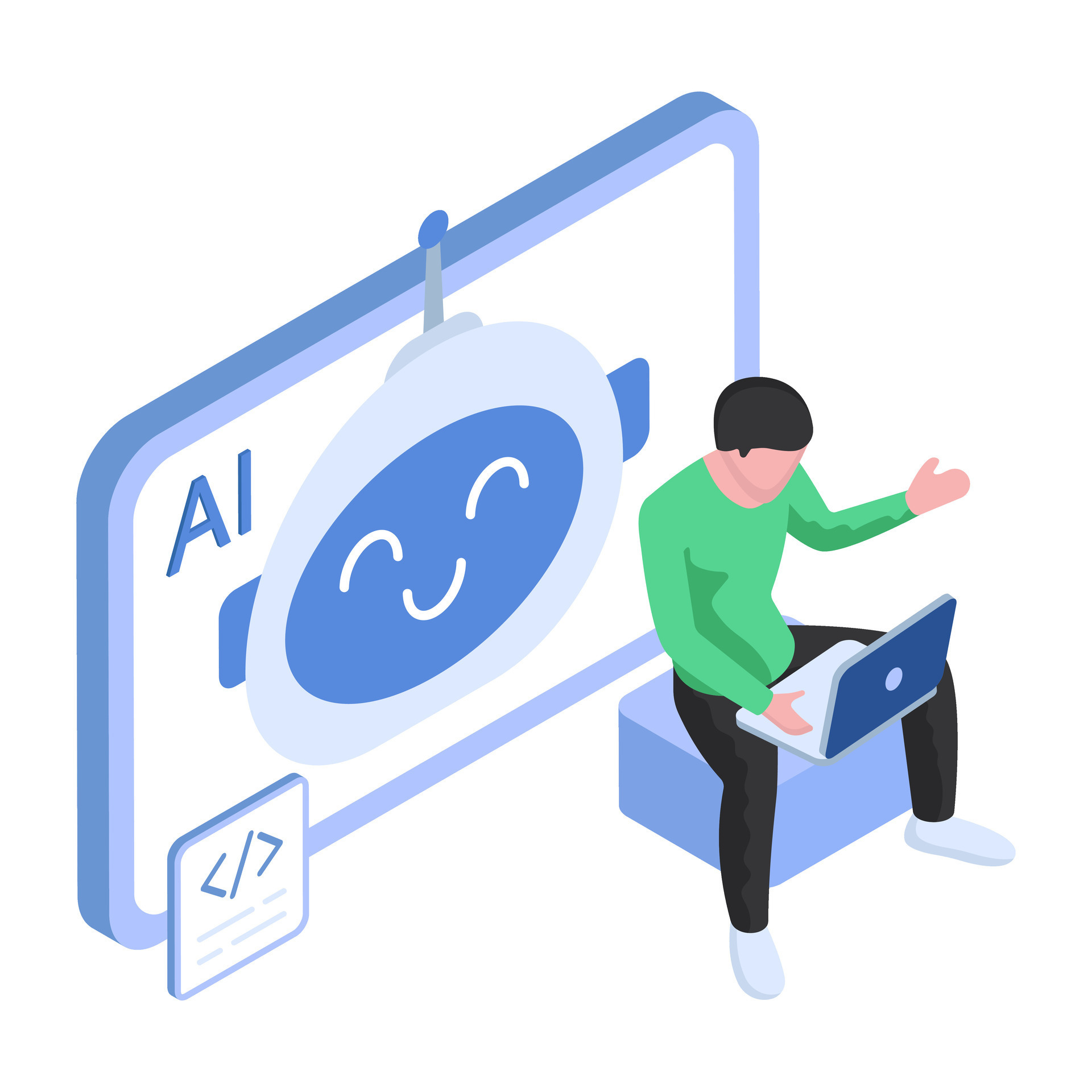 An illustration design of robot programming 34464919 Vector Art at Vecteezy