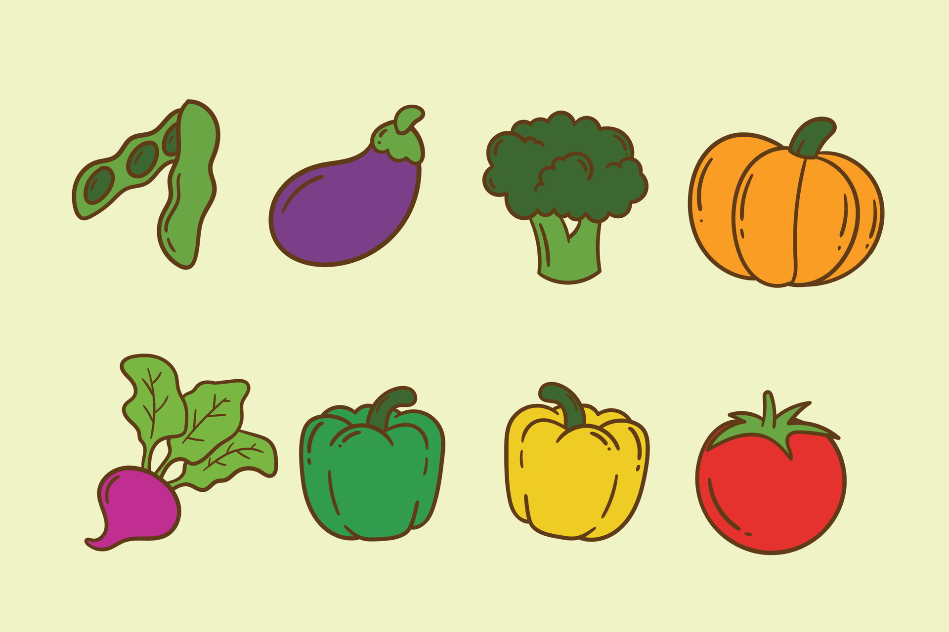 Vector vegetable set collection flat design 34465394 Vector Art at Vecteezy
