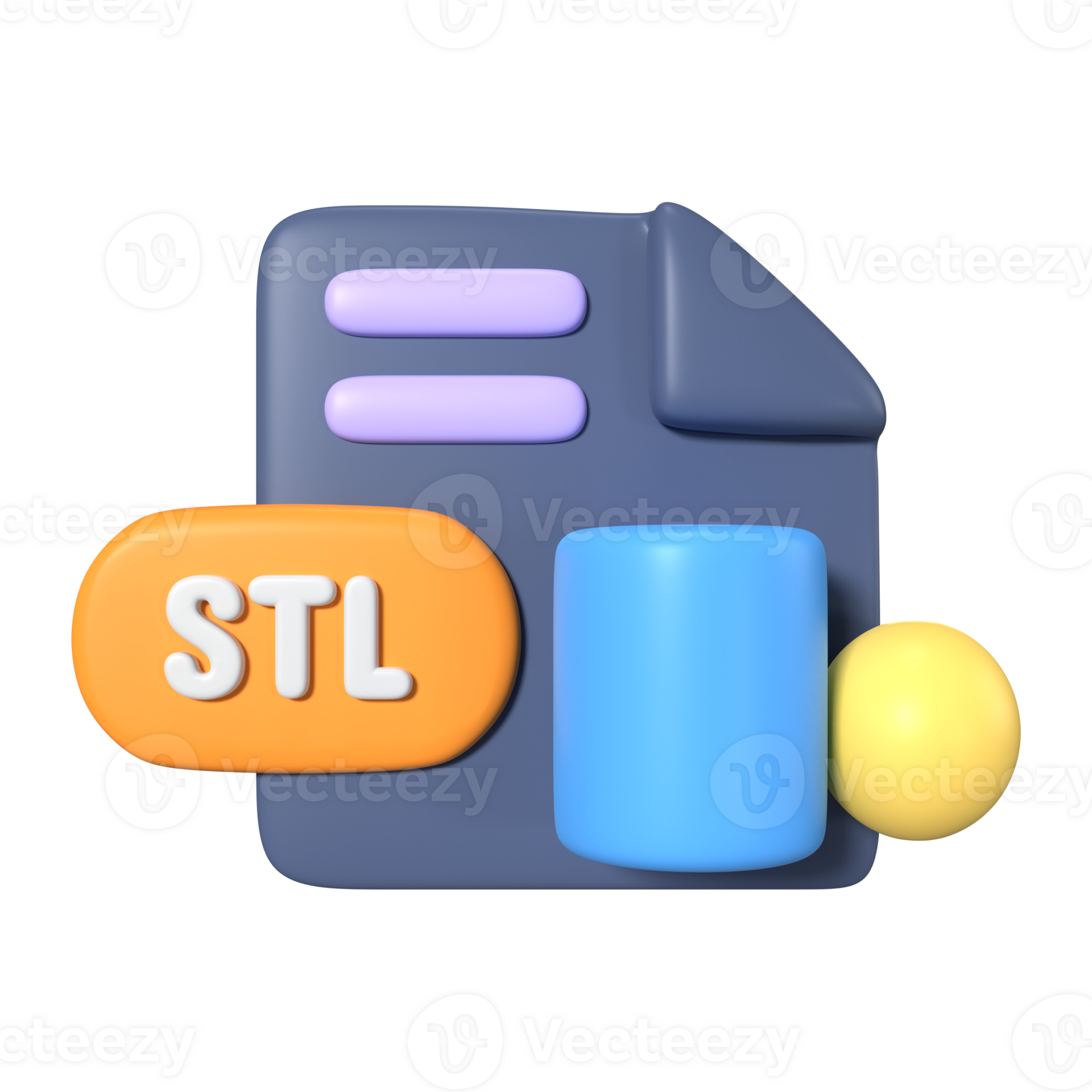 STL File Extension 3D Illustration Icon 34468300 PNG